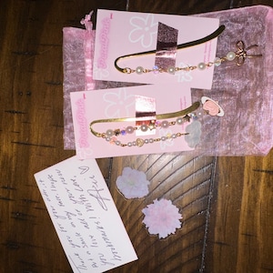 Beaded Bookmark, Hook Bookmark, Book Lover Gift Idea, Gold Bookmark ...