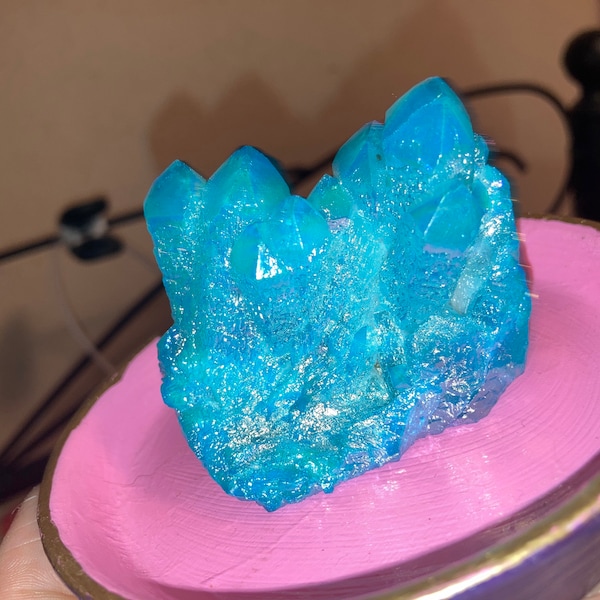 Blue Angel Aura Crystal Cluster,angel Aura Quartz Cluster,rainbow Aura ...