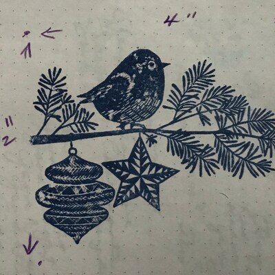Little Robin Christmas Rubber Stamp Christmas Stamp Christmas Gift ...