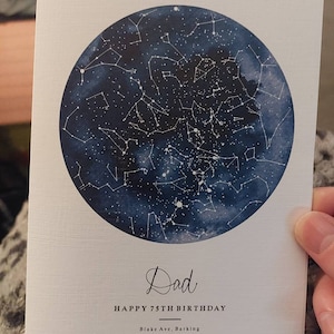 Star Map Card Custom Occasion Birthday, Anniversary Card, Star Map ...