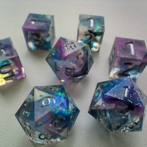 Cosmic Starlight DND Dice , Galaxy Space Sharp Edge Dice Set,blue ...