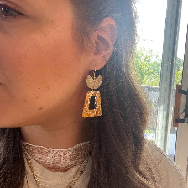 Colorful Soft Clay Geometric Dangle Drop Earrings | Clay Earrings | Unique Statement Jewelry for ...