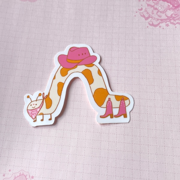 Cowboy Caterpillar Sticker - Yee Haw Cowboy Animal Stickers - Cow Print ...