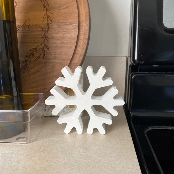 Snowflake Wood Cutout- MDF Winter Craft- Free Standing- Winter Decor ...