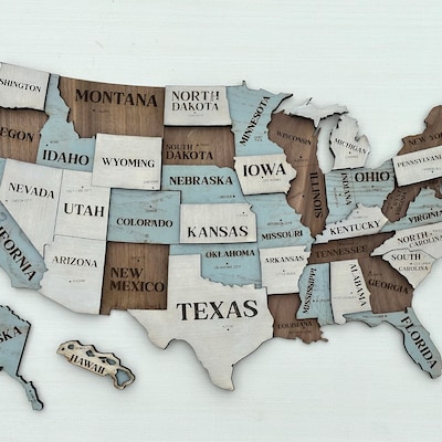 The Homestyle 3D USA Map 3 Engrave, 7 Sizes With 2 Oversize Options for ...