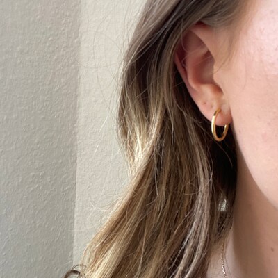 Delicate Hoop Gold Small Hoop Earrings Silver Fine Earring Gold ...
