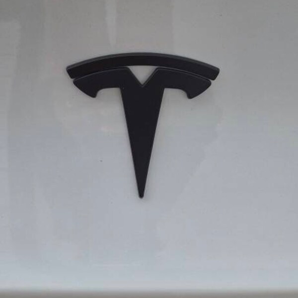 3PCS Matte Black Tesla Logo ABS Plastic Stick on Cap for Tesla Model Y ...