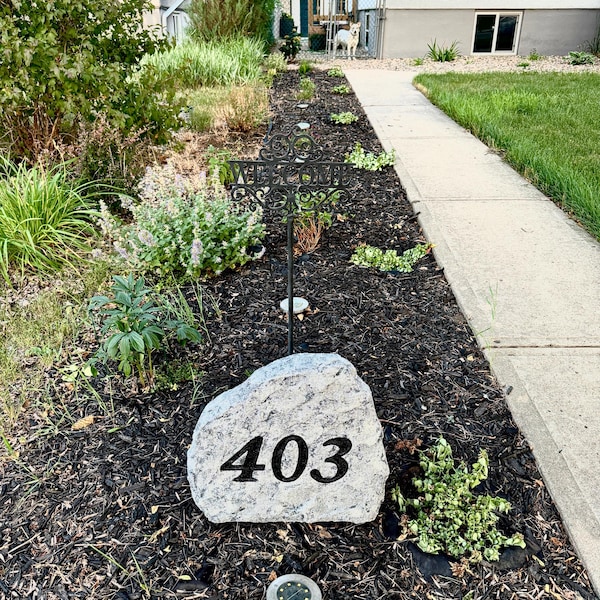 Patriot Address Stone, Artificial - With Your House Number, Address and ...
