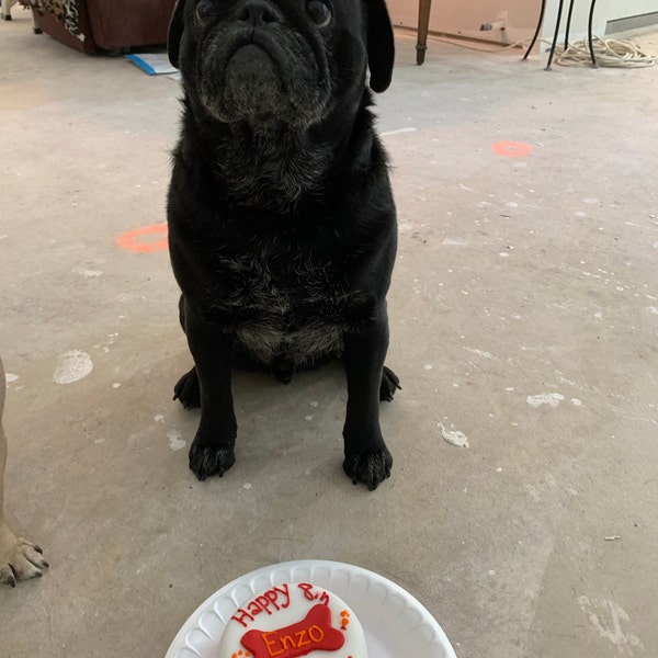 Personalized Birthday 4 Inch Dog Birthday Cake Peanut Butter Banana Pet ...