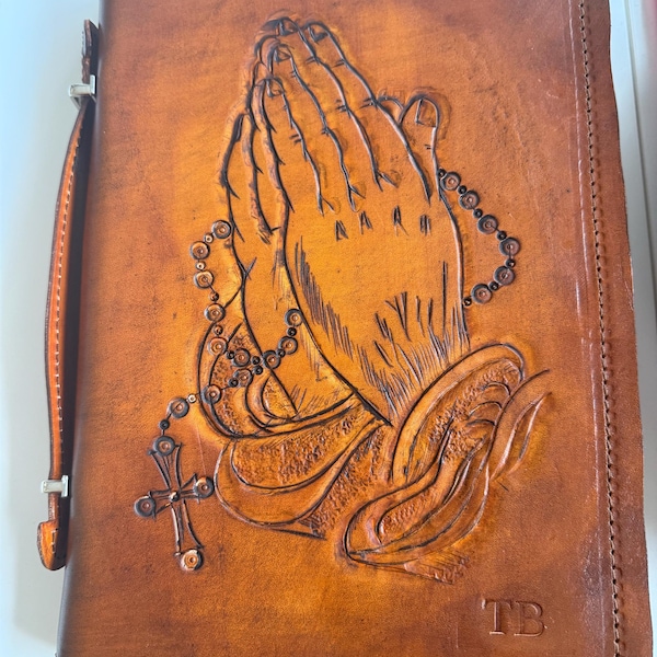 Leather Bible Cover, Case for Bible With Zipper and Top Handle ...