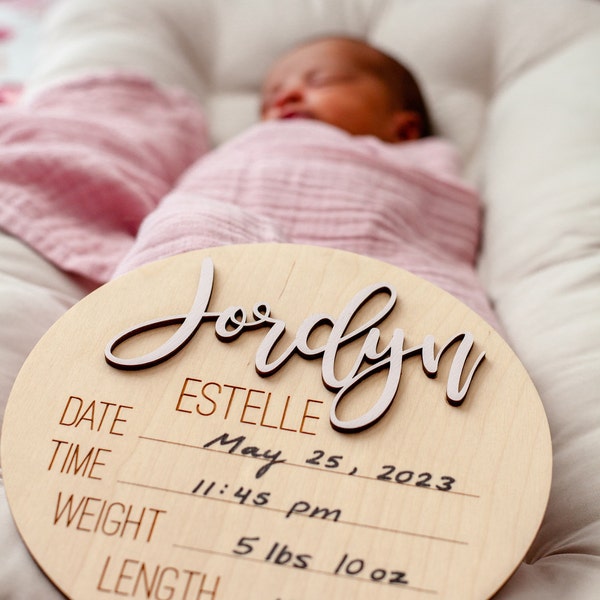 Baby Announcement Sign, Hospital Footprint Sign, Baby Name Sign for ...