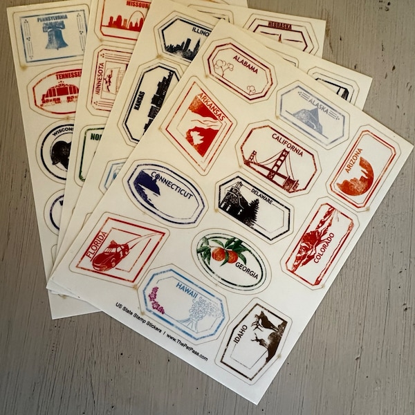 The Pet Pass 50 US State Stamp Stickers! - Etsy