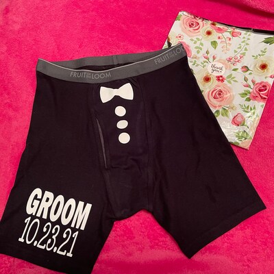 Groom Boxer Briefs . Mens Boxers Custom. Husband Wedding Gift. - Etsy