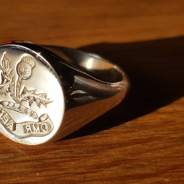 Coat of Arms Ring, Men Signet Ring, Gold Signet Ring, Armorial Ring ...
