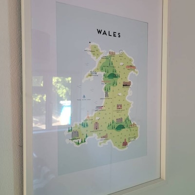 Wales Map Illustrated Map of Wales Print / Travel Gifts / Gifts for ...