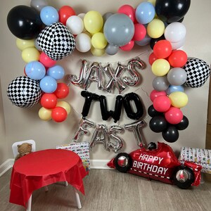 Race Car Birthday Balloon Garland Two Fast Racer Birthday Race - Etsy