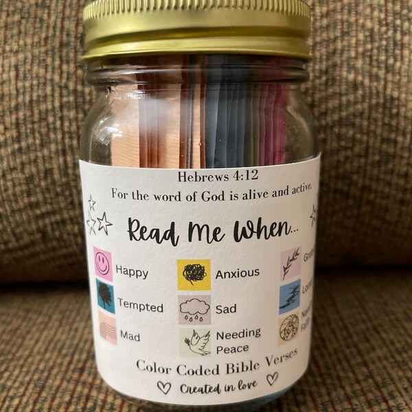 Read Me When Bible Verse Jar Scripture Jar, Bible Verses for Emotions ...