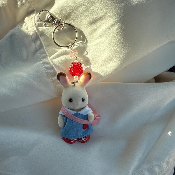 Cottagecore Animal Calico Kawaii Critters Beaded Keychains Striped Cat ...