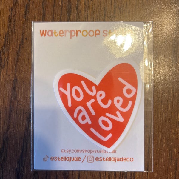 You Are Loved Heart Waterproof Sticker | Inspiring Sticker | Laptop ...