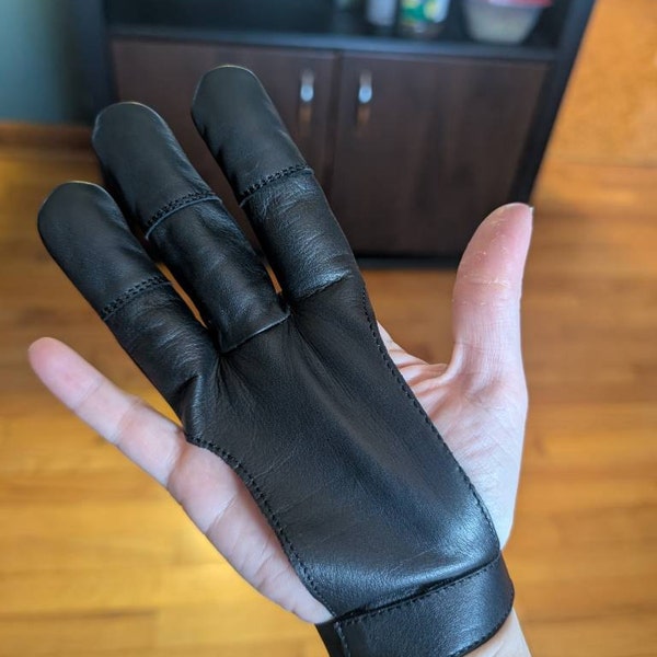 DKZ Leather Archery Bow Glove Left Hand With Black,brown,darkbrown ...