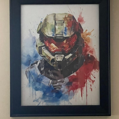 Master Chief Poster Print Halo Gaming Poster Video Game Decor Mancave ...