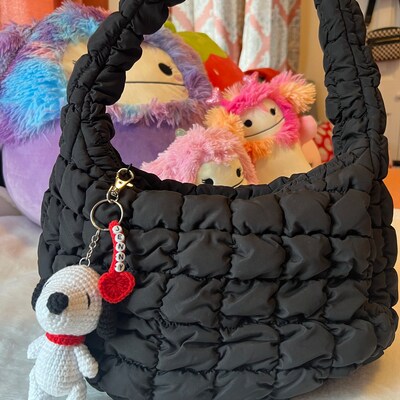 Crochet Hanging Mushroom Car Accessories, Rearview Mirror Car Ornaments ...