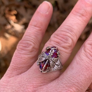 Dragon's Breath Ring Fire Opal Ring Fire and Lace Ring - Etsy