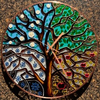 Stained Glass Clock, Wall Clock, Stained Glass, Glass Painting, Hand ...