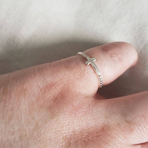 Simple Cross Ring Sterling Silver Cross Ring Christians | Etsy