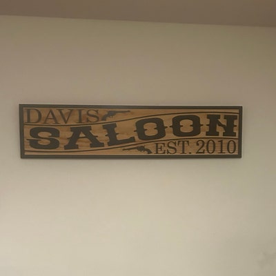 Old West Saloon Sign Man Cave Sign Brew House Rustic Bar Sign Father's ...