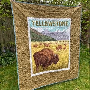 National Parks Poster Panel Yellowstone by Riley Blake Designs Outdoors ...