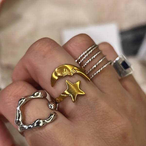 First Knuckle Adjustable Arrow Rings Set of 2 Rings - Etsy