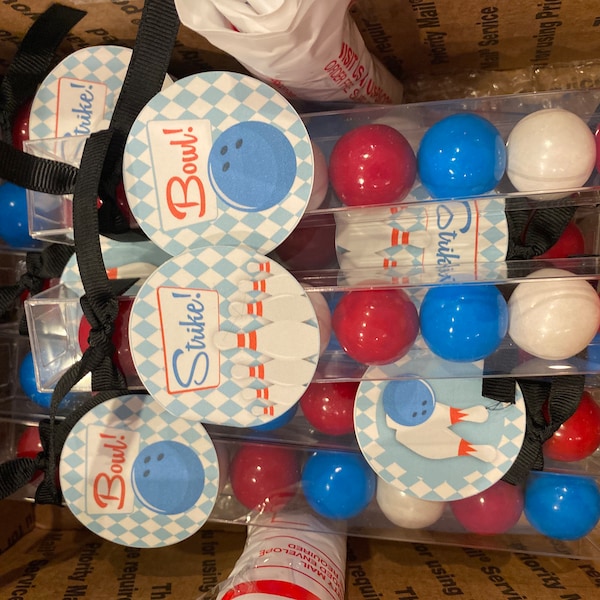 Bowling Birthday- Party Favor Gumball Candy, SET OF 6 - Etsy
