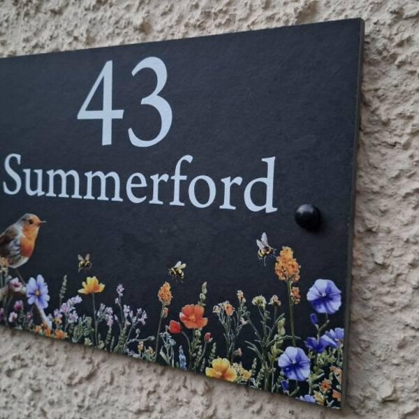 New Natural Deep Engraved Slate House Door Sign Plaque Any Name Number ...