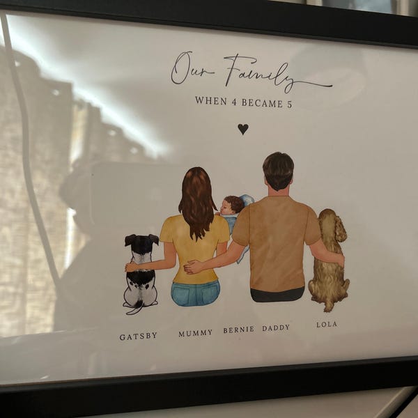 Custom Portrait Family Print, Personalized Gift for Family, Our Family ...