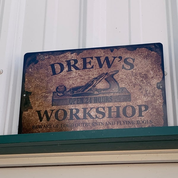 Custom Rusty Workshop Metal Sign - Etsy