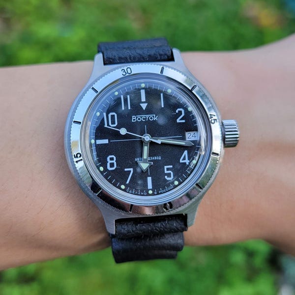 Collectible Watch VOSTOK Amphibian Rare Black Bezel Manual Winding ...