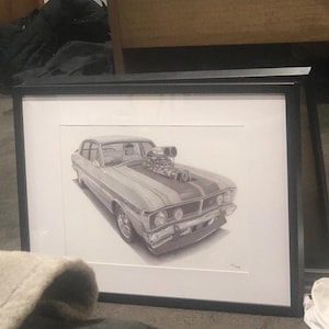 Holden VK Commodore Street Machine A3 Print off Original Pencil Drawing ...