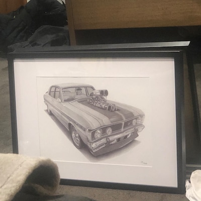 Holden VK Commodore Street Machine A3 Print off Original Pencil Drawing ...