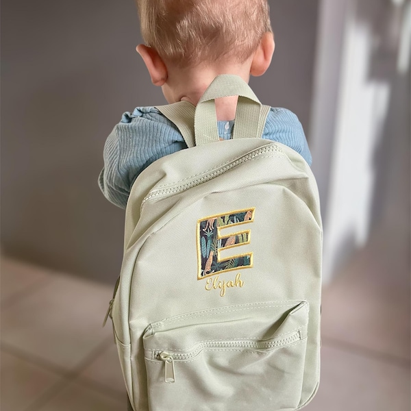 Personalized Toddler Backpack: Embroidered Initial, Safari Jungle ...