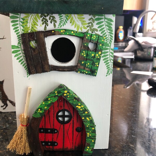 Fairy House Styled Bird House, Nesting Box, Hand Painted Gifts for ...
