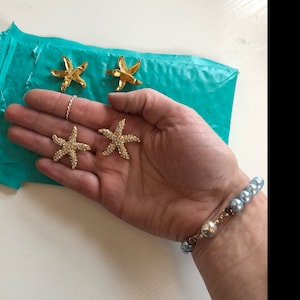 10pcs Rhinestone SILVER Starfish Buckle, Destination Wedding, Slider ...