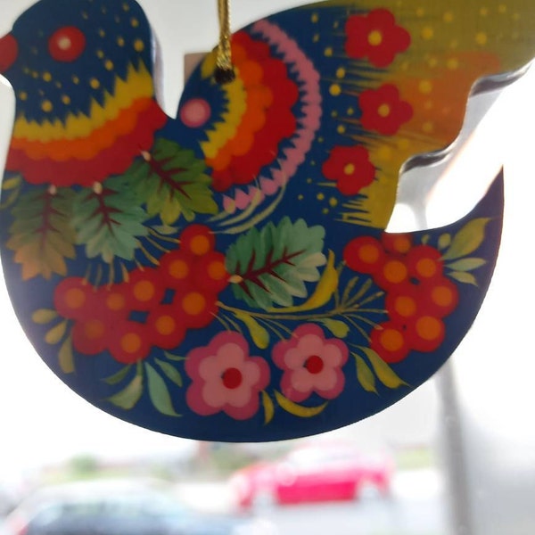 Ukrainian Christmas Ornaments Bird Wooden Traditional Painted Christmas ...