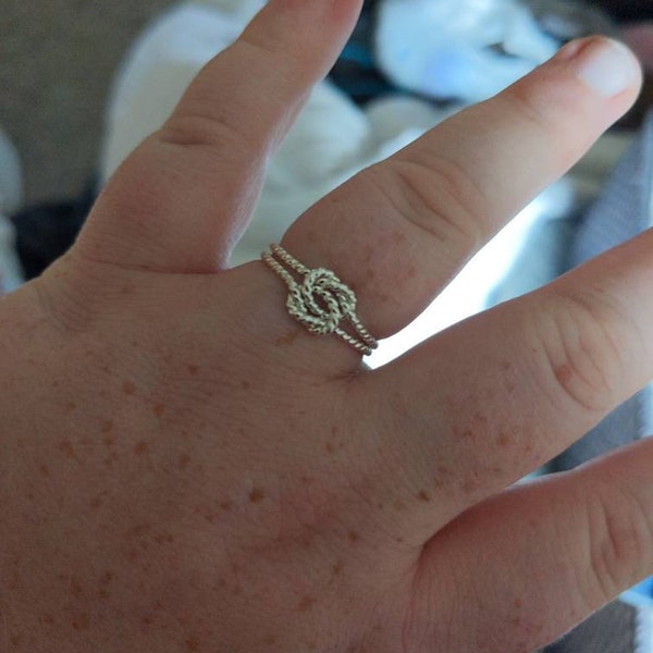Double Rope Knot Ring, Knot Rings, Minimalist Love Rings, Tie the Knot ...