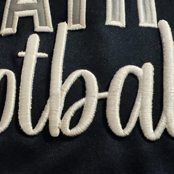 Peach Cobbler 3D Puff Cursive Script Embroidery Font; 6 Sizes, Instant ...