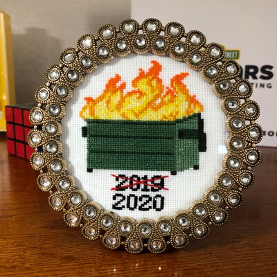 Dumpster Fire Cross Stitch Pattern, Subversive Embroidery, Funny ...
