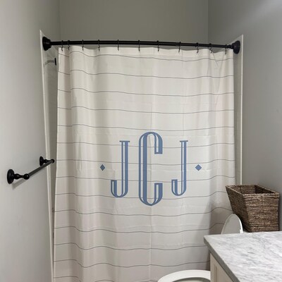 Monogrammed Shower Curtain Custom Monogram Bathroom Set Personalized ...