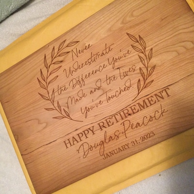 Happy Retirement Cutting Board, Retirement Cutting Boards, Retirement ...