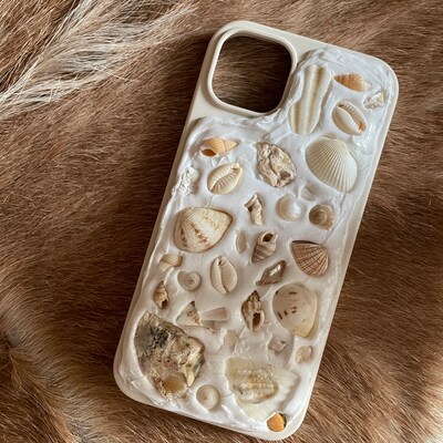 Shades of Brown: Handmade Shell Cell Phone Case/ Seashell Cell Phone ...