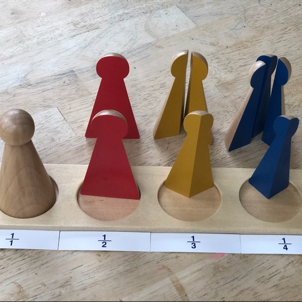 Montessori Fraction Skittles Puzzle: Math Learning Toy With Cards - Etsy